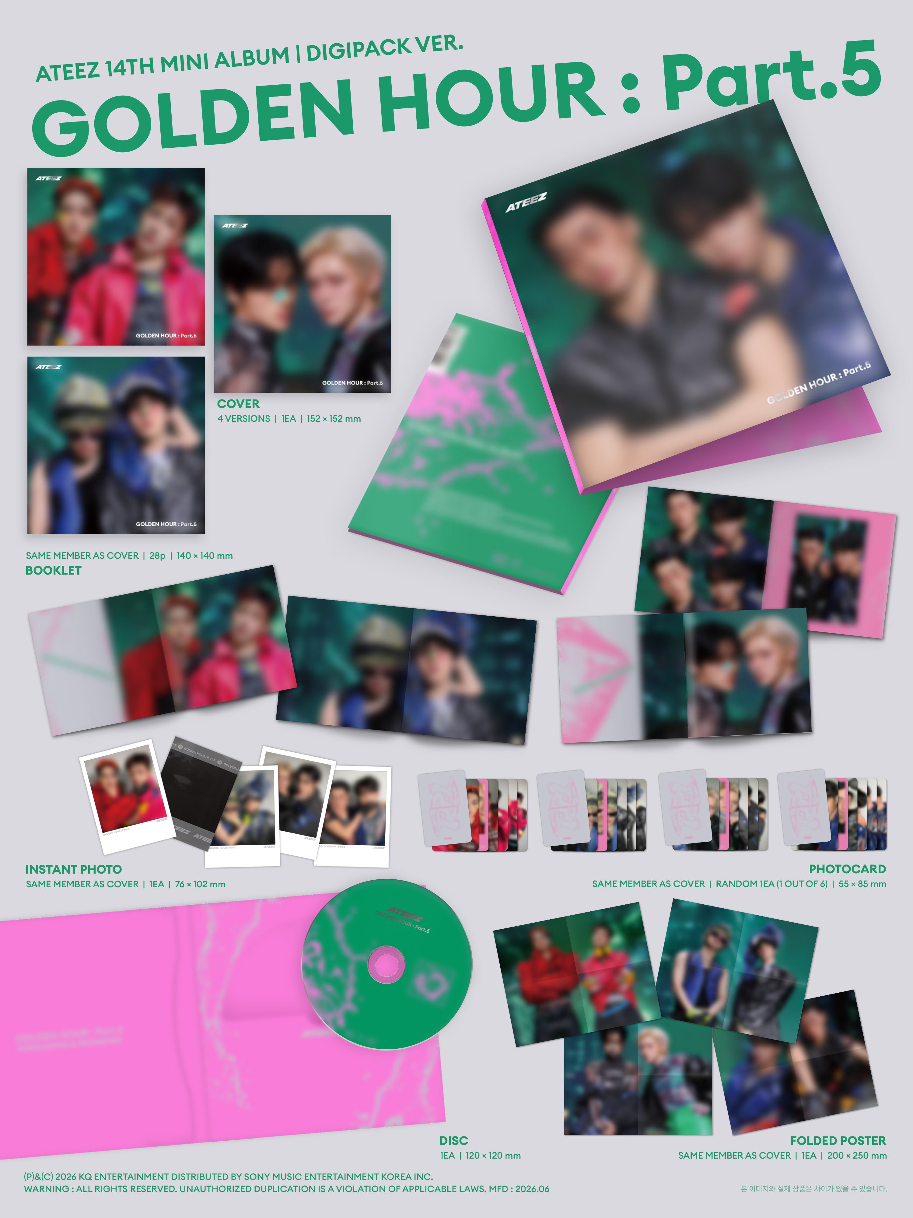 [PRE-ORDER] ATEEZ - GOLDEN HOUR : Part.5 (DIGIPACK UNIT ver.) – KeaPOP